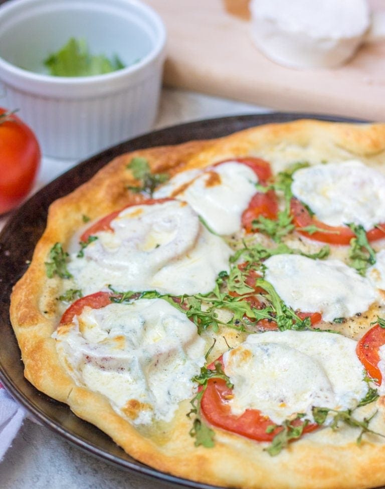 Tomato Pizza with Fresh Mozzarella | A Mind "Full" Mom