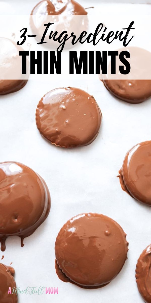 3-Ingredient Homemade Thin Mint Cookies | A Mind "Full" Mom