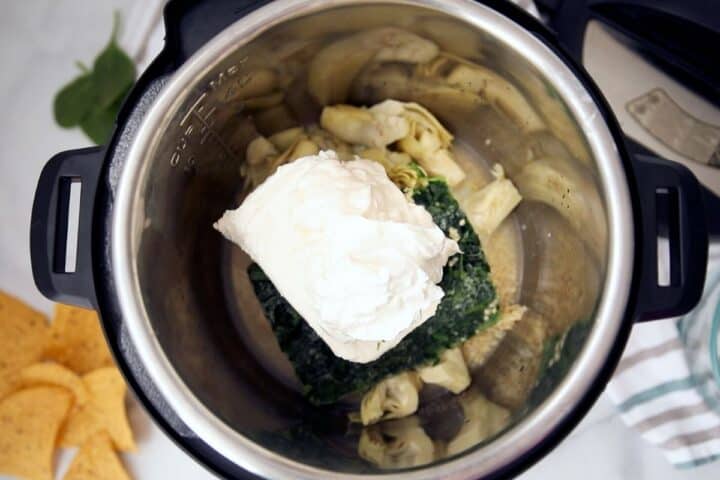 Instant Pot Spinach Artichoke Dip {Easy + Crowd-Pleaser}