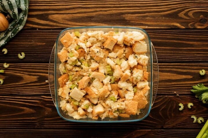 Old-Fashioned Bread Stuffing Recipe {Just like Grandma's!}