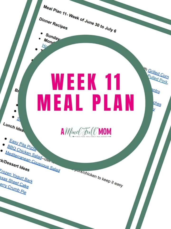 Weekly Meal Plans -- Free Weekly Meal Plans with Shopping List