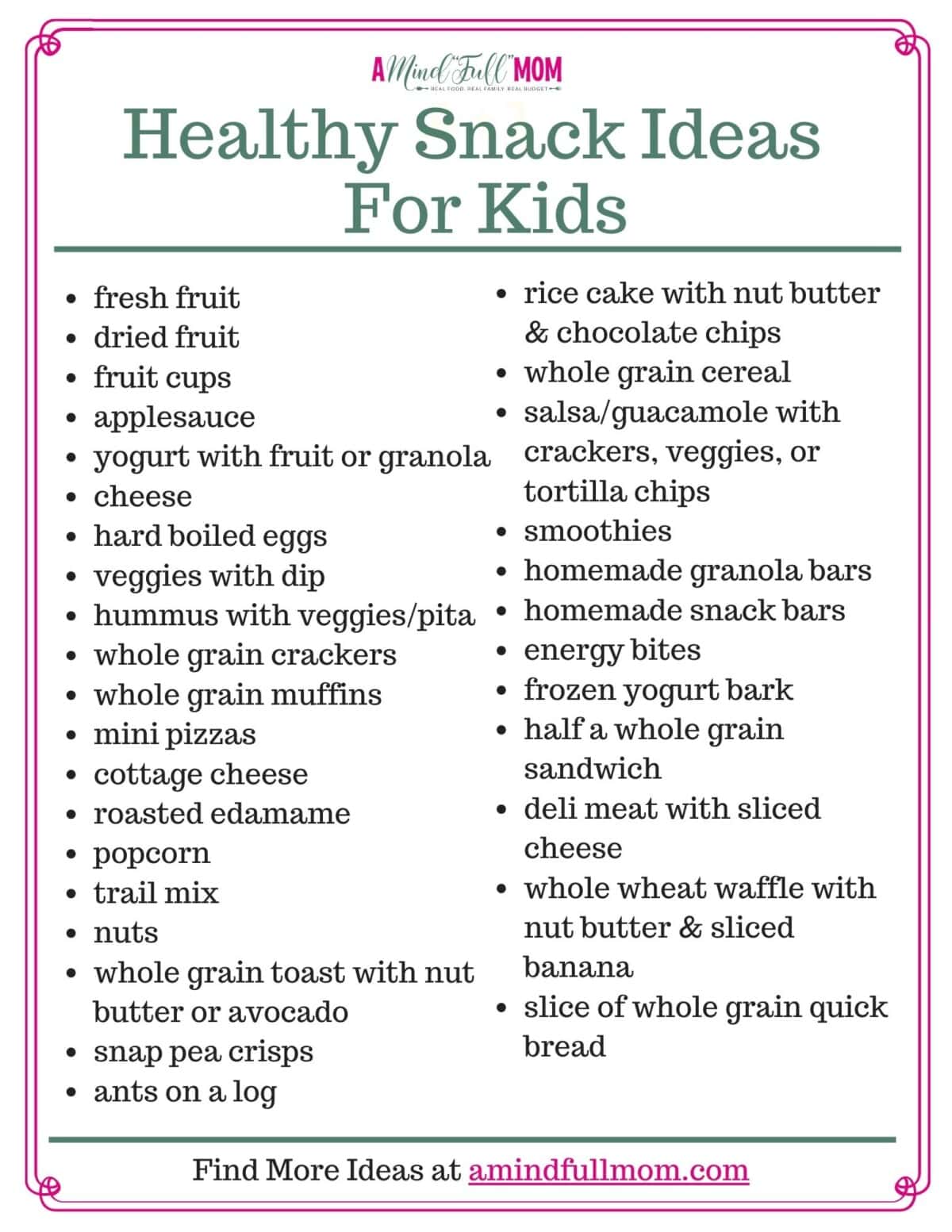 List Of Healthy Snack Ideas For Kids Infoupdate List Of Healthy Snack Ideas For Kids Infoupdate