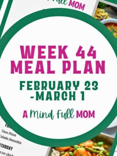 Weekly Meal Plans -- Free Weekly Meal Plans with Shopping List