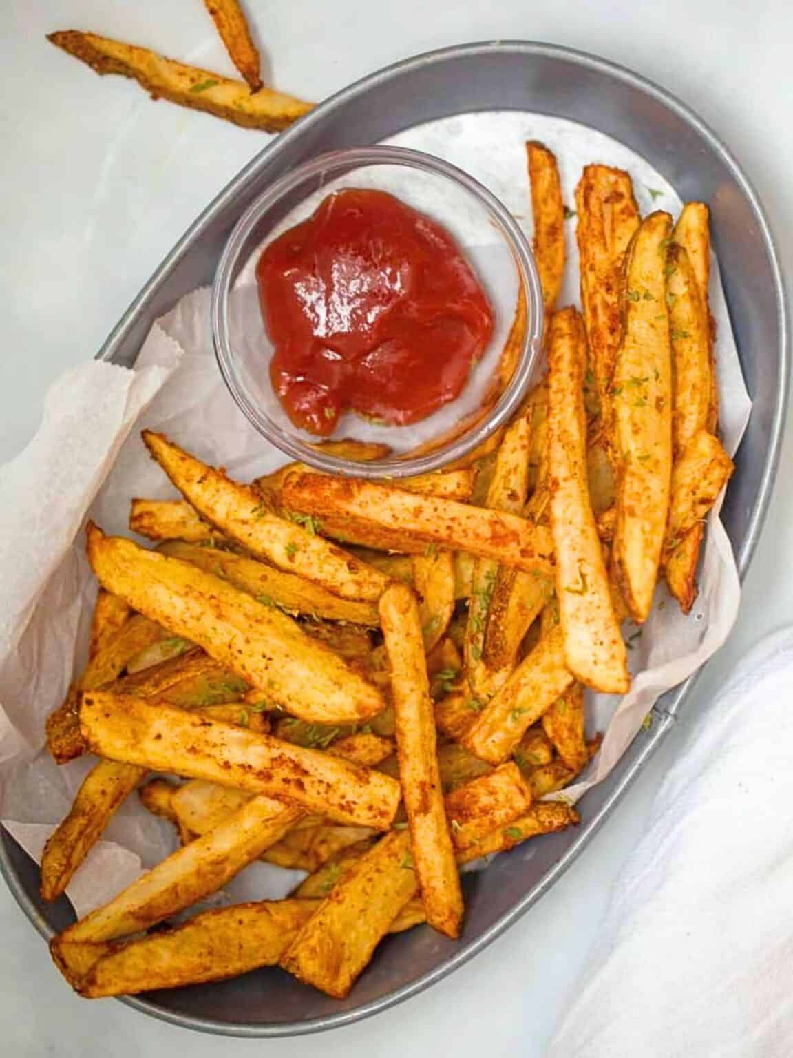 Crispy Air Fryer French Fries {Easy + Low-Fat Recipe}