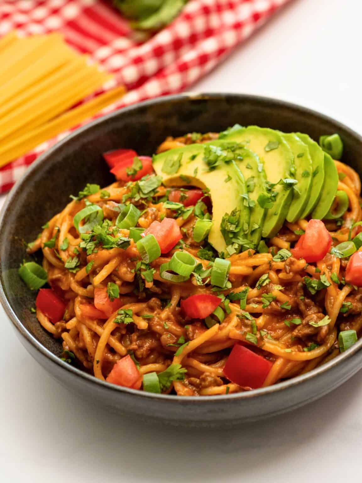 Mexican Spaghetti {Easy One-Pot Recipe}