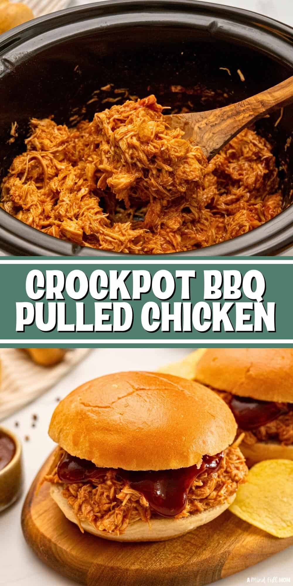 Crockpot BBQ Pulled Chicken Breasts | A Mind "Full" Mom